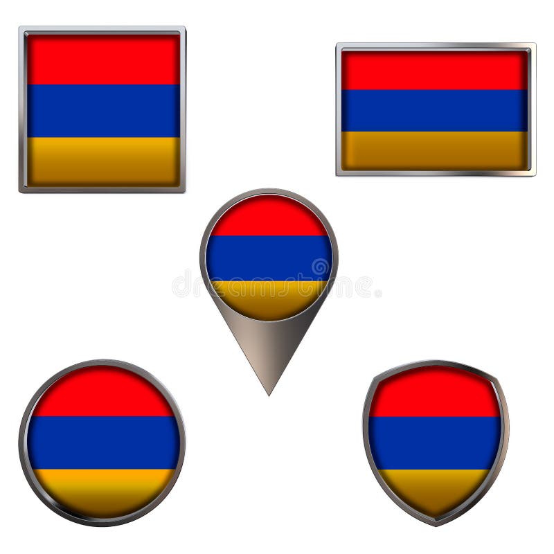Flags of the Armenia Icons Set Image Stock Illustration - Illustration ...