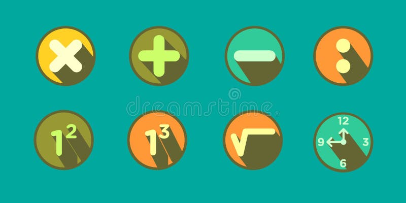 Addition Subtraction Multiplication Division Signs Stock Illustrations ...