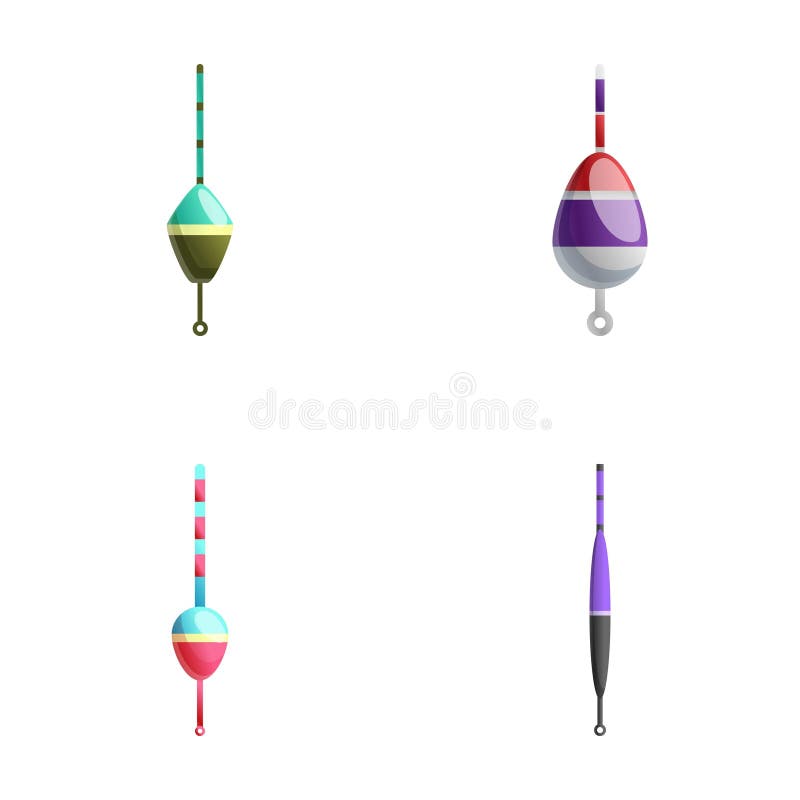 Various Float Icons Set Cartoon Vector. Different Colored Float Stock ...
