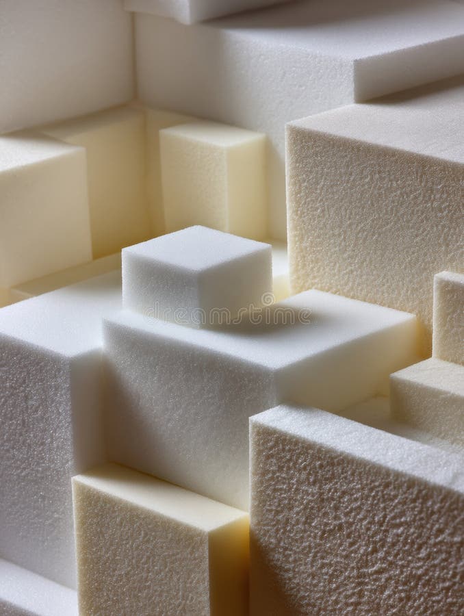 Foam Polyurethane Blocks Arranged in Geometric Shapes with an Empty ...