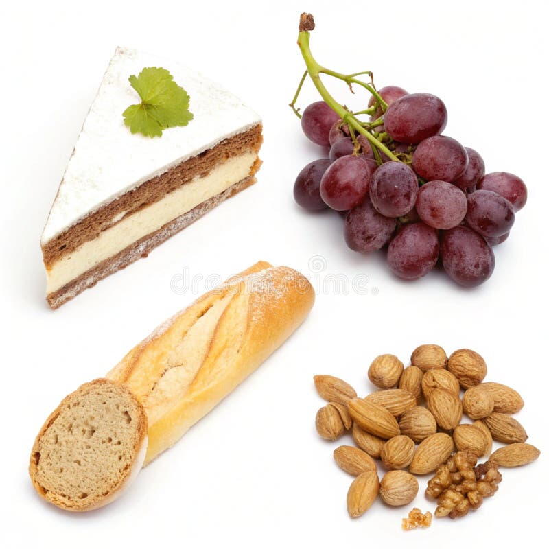 Various Food Items Isolated on Transparent Background Stock ...