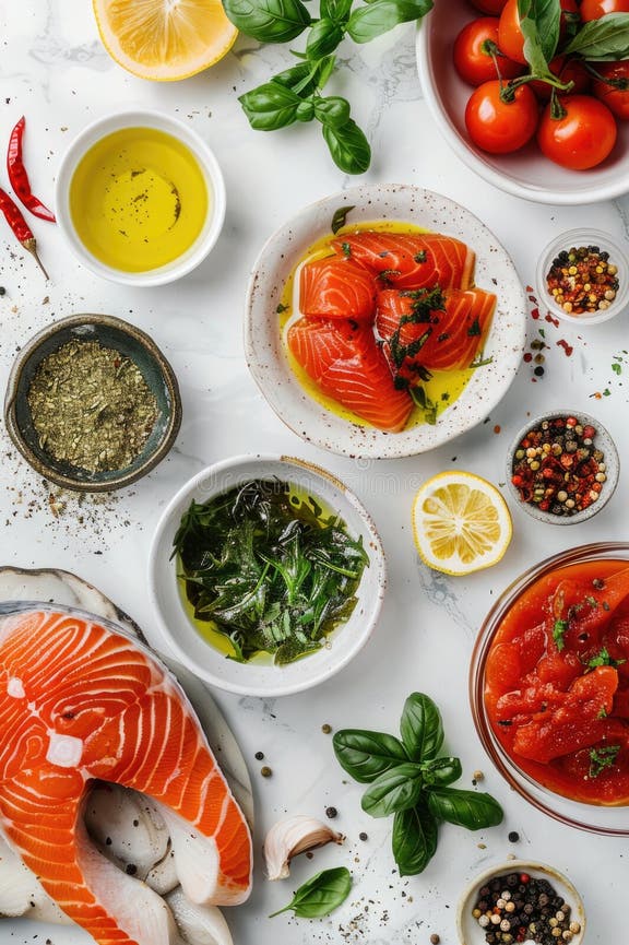 Various Food Items on Table Stock Image - Image of spread, delicious ...