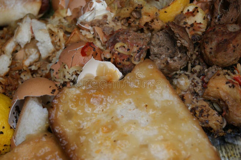 Processing of Food Waste. Various Food Waste Close-up. Stock Photo ...