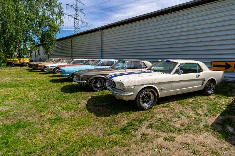 Various Ford Mustang First Generation Stand in a Row Editorial Stock ...