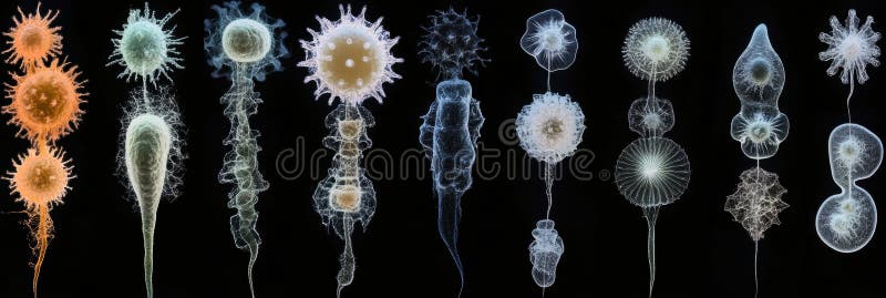 Sequential Evolution of Diverse Bacteria Showcasing Unique Shapes and ...