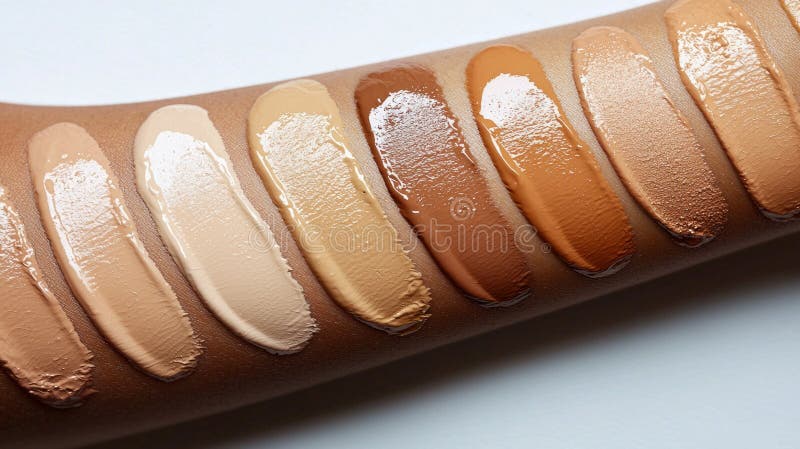 Makeup Foundation Swatches Various Skin Tones Color Matching Stock ...
