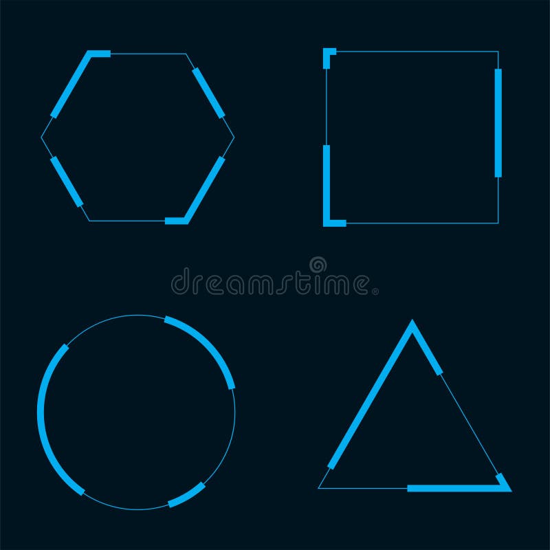 Various Frame Shapes. Science Fiction Elements for the Interface. Stock ...