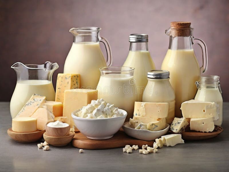 Various Fresh Dairy Products. Milk Background. Milky Wave. Milk Splash ...