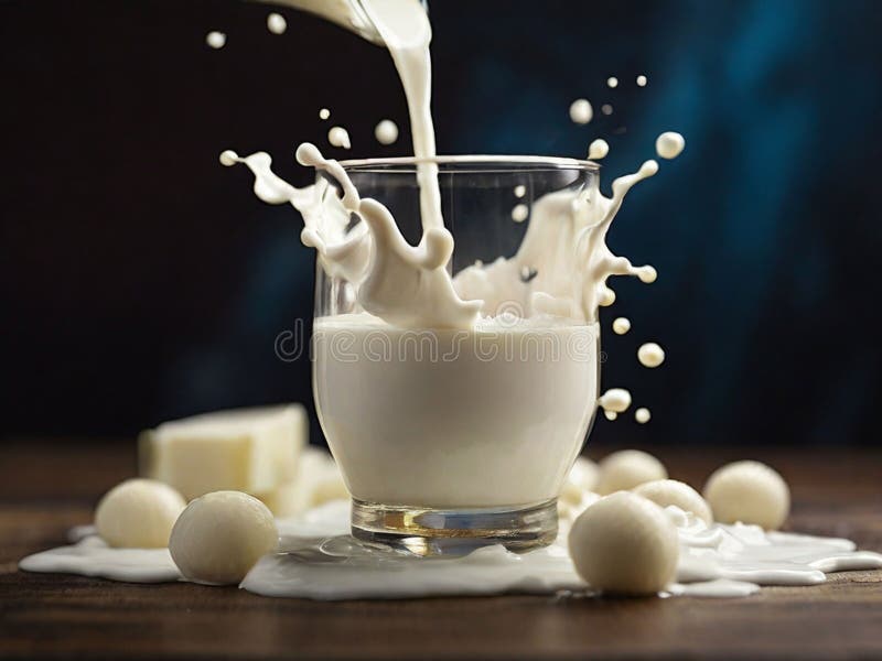 Various Fresh Dairy Products. Milk Background. Milky Wave. Milk Splash ...