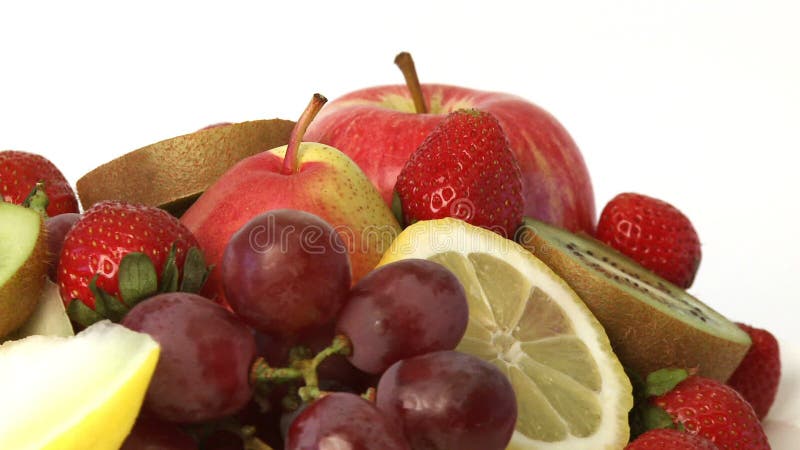 Fresh Wet Fruit Rotating Over Black Stock Footage - Video of leaf ...