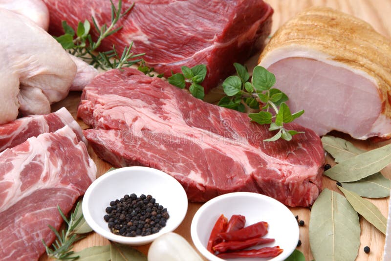Raw meats stock photo. Image of diet, beefsteak, cuisine - 60161972