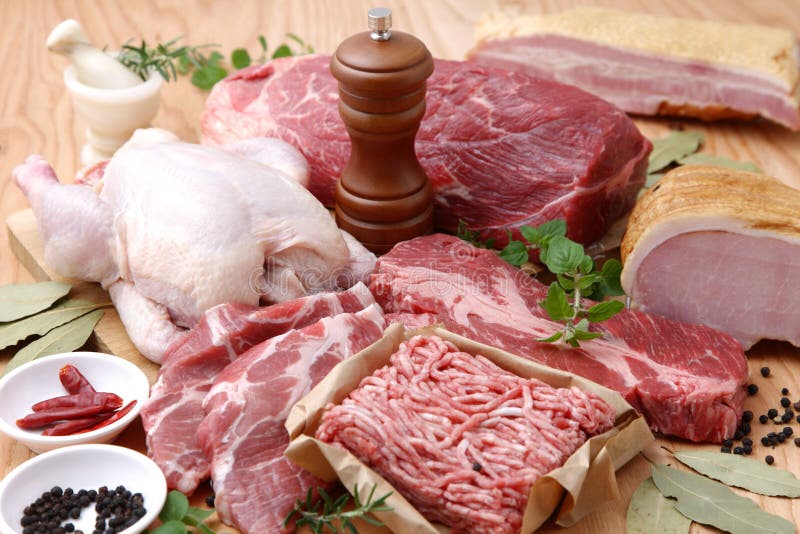 Various Fresh Meats stock image. Image of cooking, butcher - 44512697