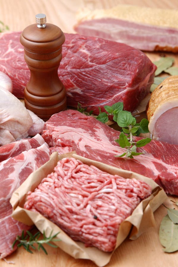 Various Fresh Meats stock photo. Image of meat, spice - 43901252