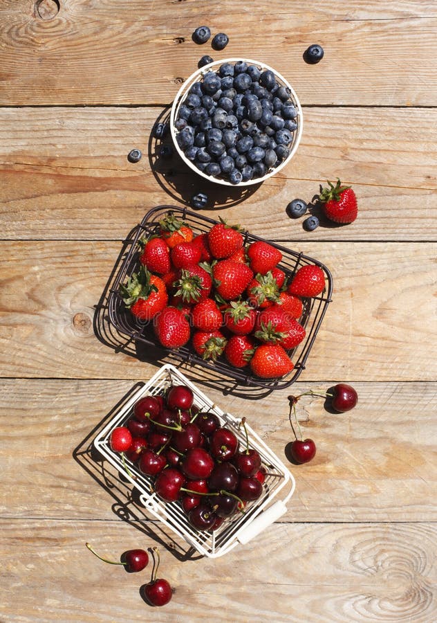 Various Fresh Summer Berries Stock Photo - Image of basket, closeup ...