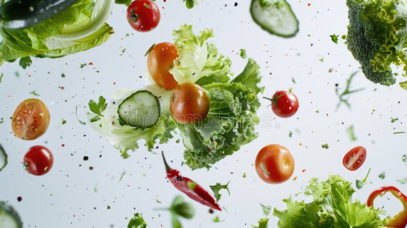 Vegetables Falling To Saucepan Isolated, Flying Food, Vegetable Soup ...