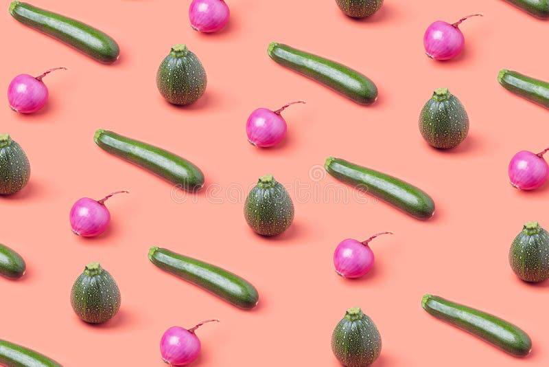 Various Fresh Vegetables Layout on a Pastel Pink Background. Stock ...