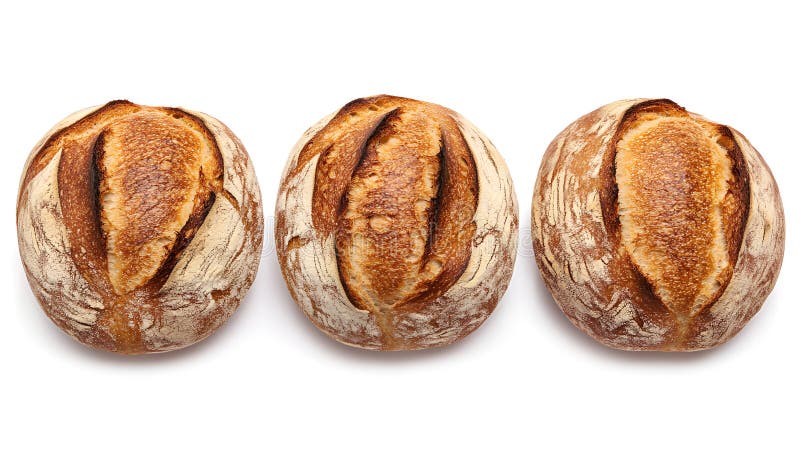 Various Freshly Baked Bread Loaves Isolated on White Stock Photo ...