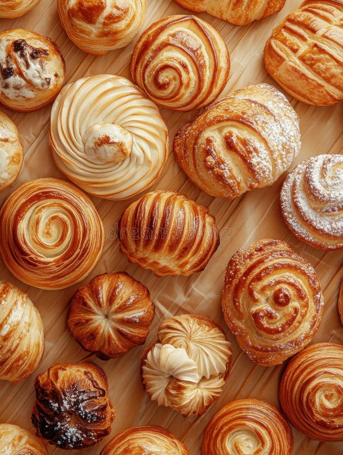 Various Freshly Baked Pastries Stock Illustration - Illustration of ...