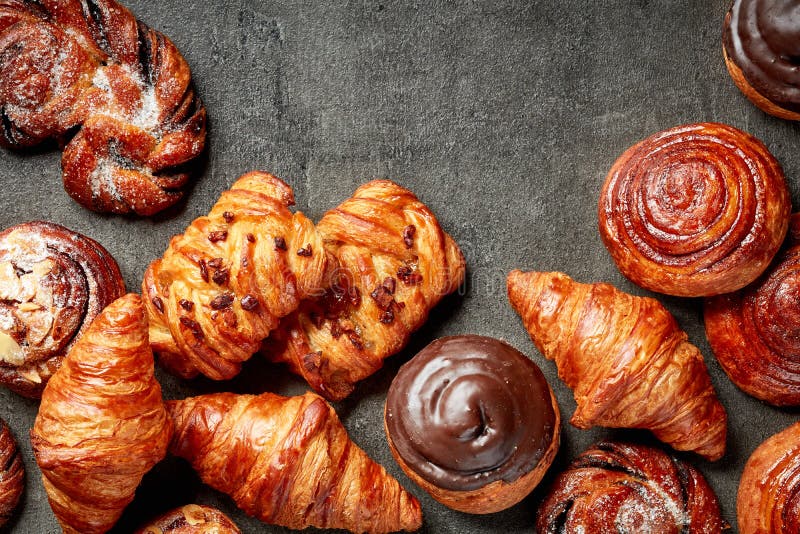 Various Freshly Baked Pastries Stock Image - Image of chocolate, french ...