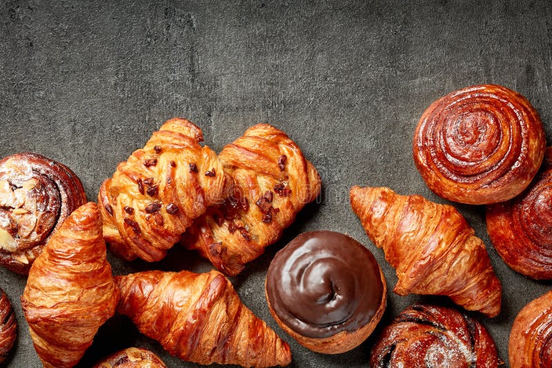 Various Freshly Baked Pastries Stock Image - Image of gourmet, closeup ...