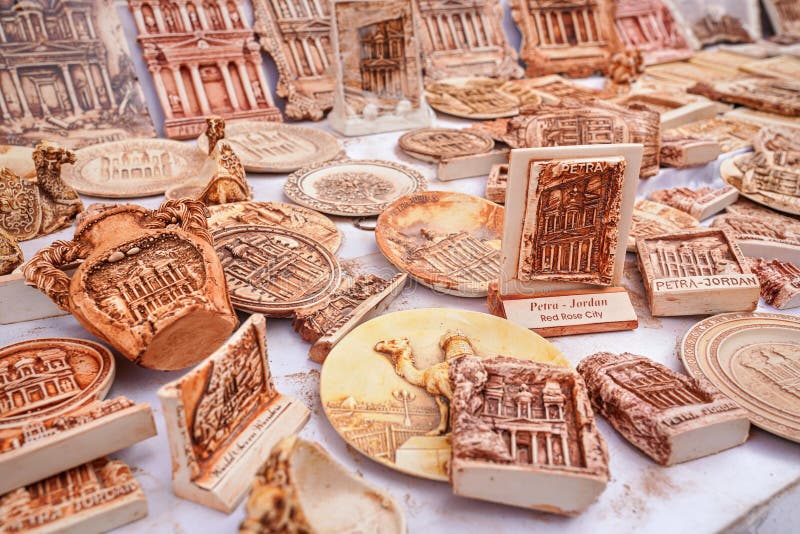 Various Fridge Magnets and Souvenirs at Petra, Jordan Stock Image ...