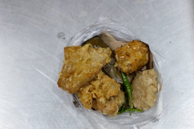 Various Fried Foods in Transparent White Plastic Packaging Stock Image ...