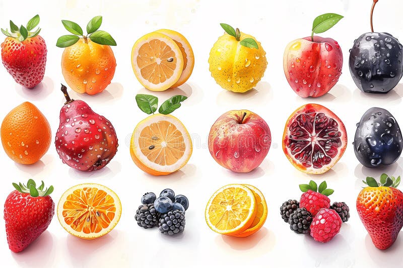 Various Fruits Grouped Together on a Table in a Well-lit Room Stock ...