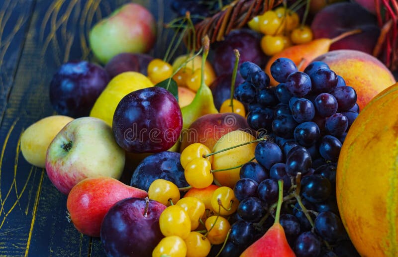 Various Fruits on the Table Stock Photo - Image of vitamin, protein ...