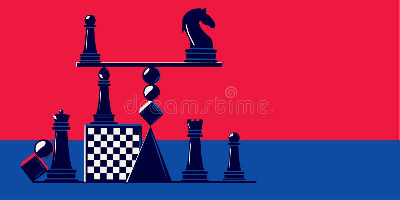 Various Geometric and Chess Pieces in an Abstract Style. the Concept of ...