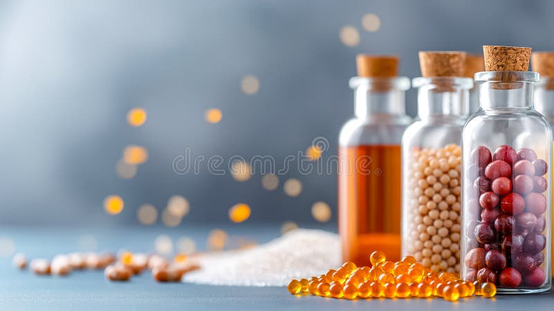 Various Glass Containers are Filled with Spices and Grains, Creating an ...