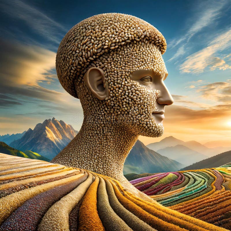 Various Grains Forming a 3d Human Being in Environment Stock Image ...