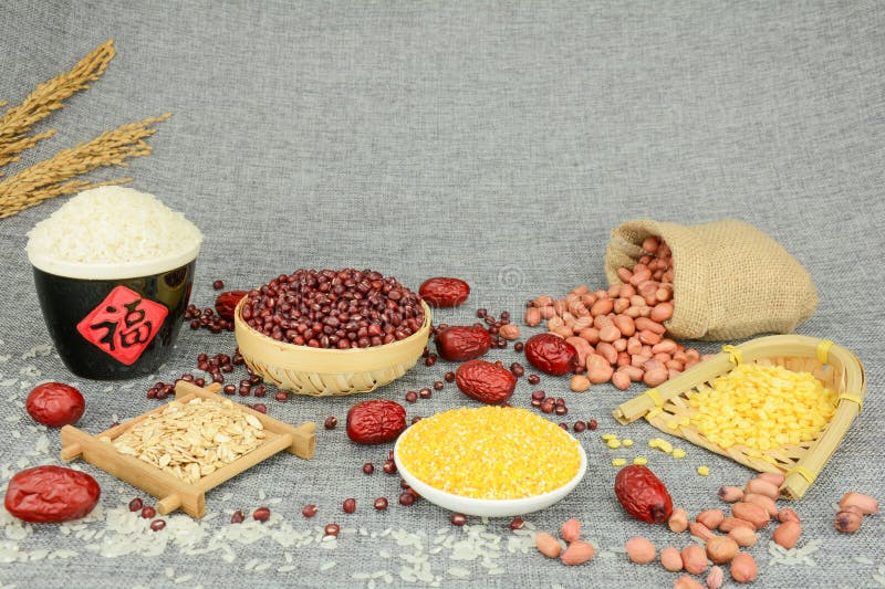 Various Grains on the Gray Background Stock Image - Image of glass ...