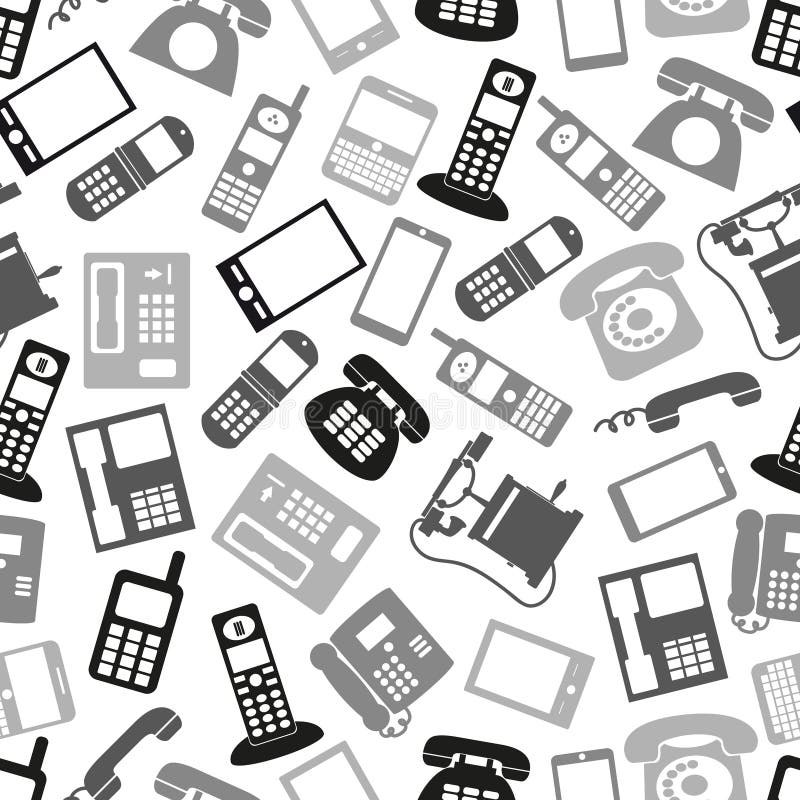 Various Grayscale Phone Symbols Stock Vector - Illustration of ...