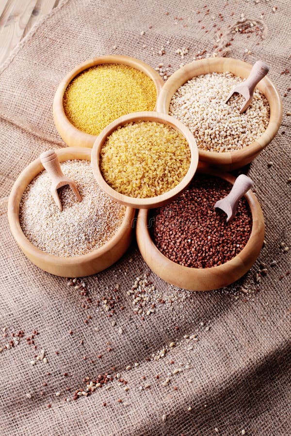 Various groats stock photo. Image of cereals, barley - 87304820