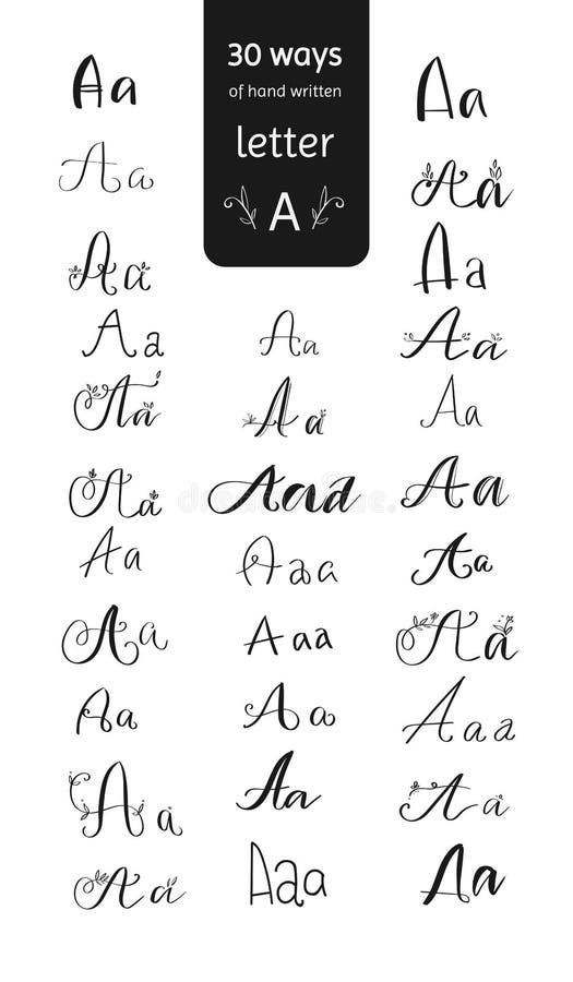 Various Hand Drawn Brush Ink Vector `a` Upper and Lower Case Letters ...
