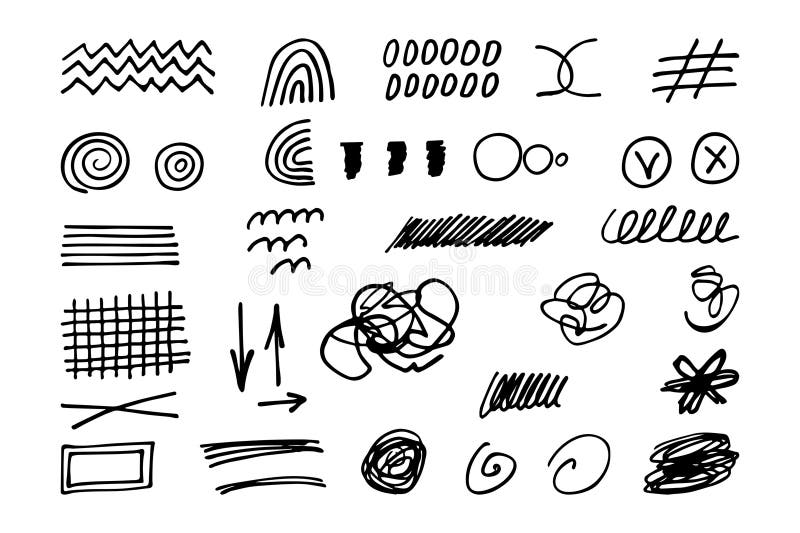 Various Hand Drawn Doodle Elements Stock Vector - Illustration of ...