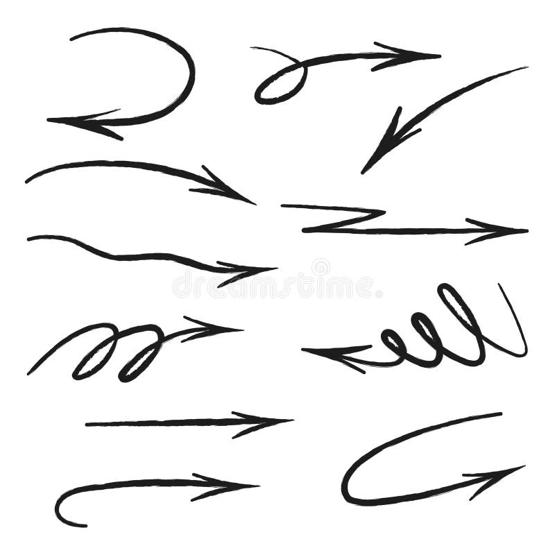 Various Hand-Drawn Vector Arrows for Use in Design Projects and ...