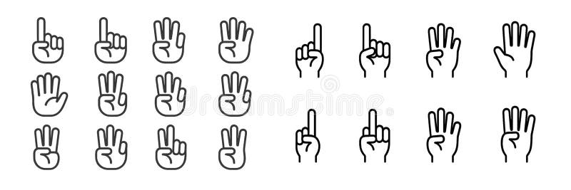 Numbers Hand Signs Stock Illustrations – 1,181 Numbers Hand Signs Stock ...