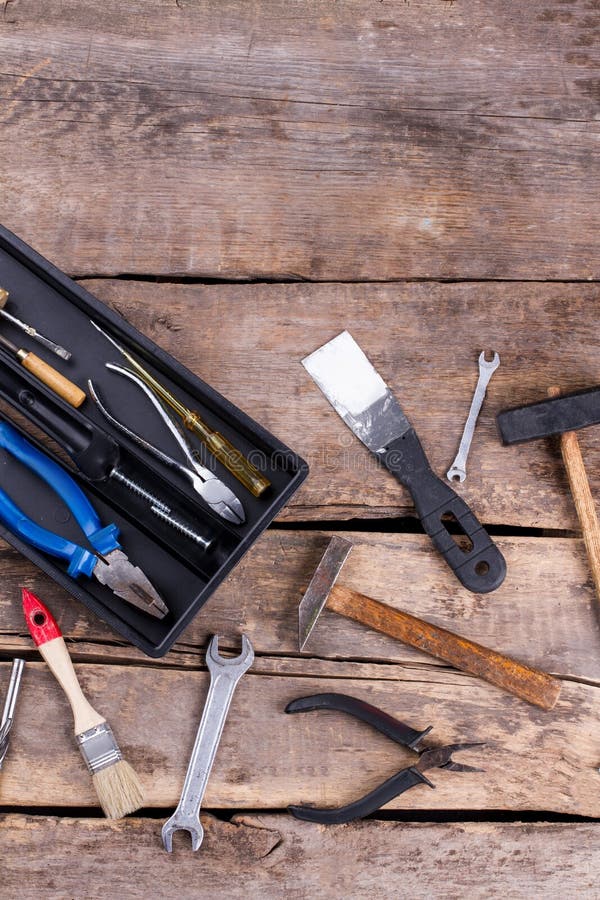 Various Hand Tools For Construction. Stock Photo - Image of object ...
