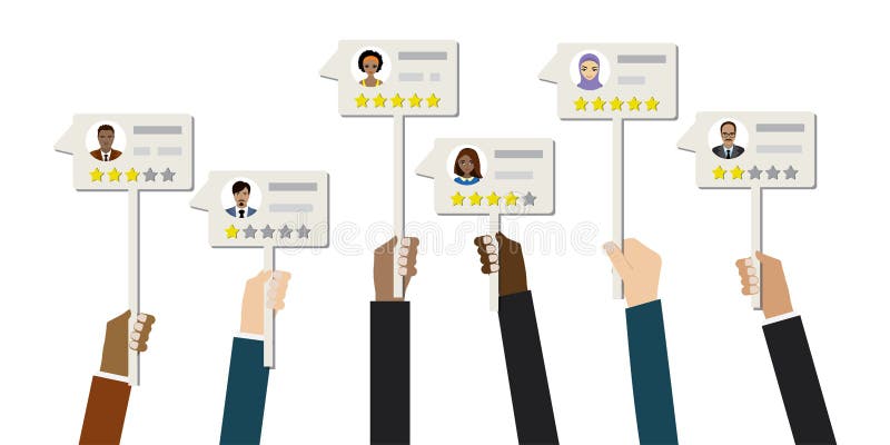 Various Hands Holding Messages Boards with Positive and Negative ...