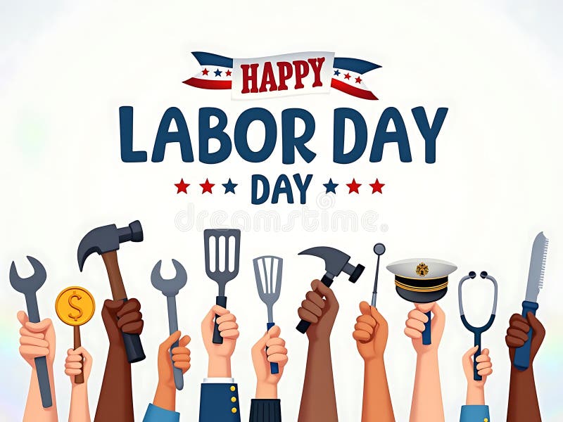 Happy Labor Day Tools Patriotic Colors Stock Photos - Free & Royalty ...