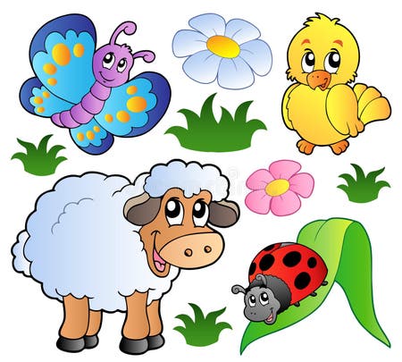 Various Happy Spring Animals Stock Vector - Illustration of bird ...