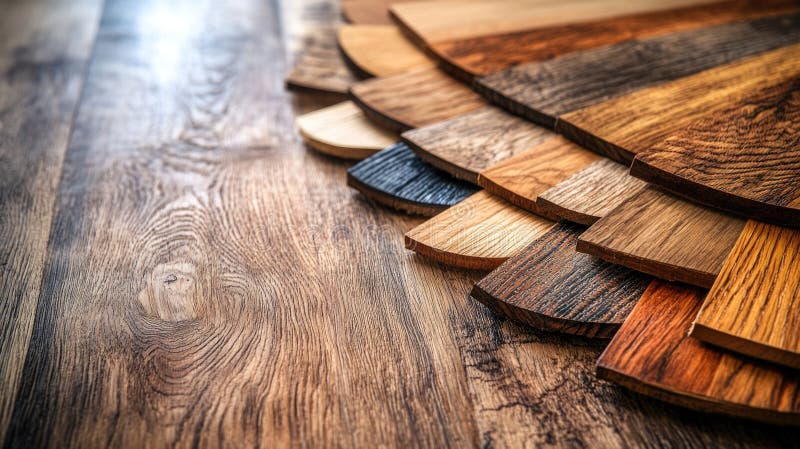 Various Hardwood Flooring Samples with Diverse Grain Patterns and ...