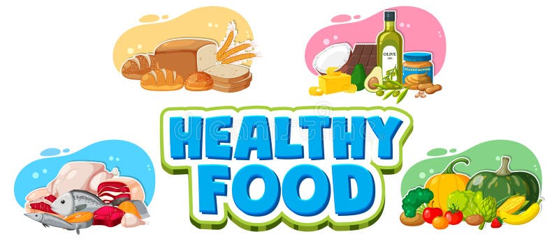 Various Healthy Food Groups Stock Vector - Illustration of cheese ...
