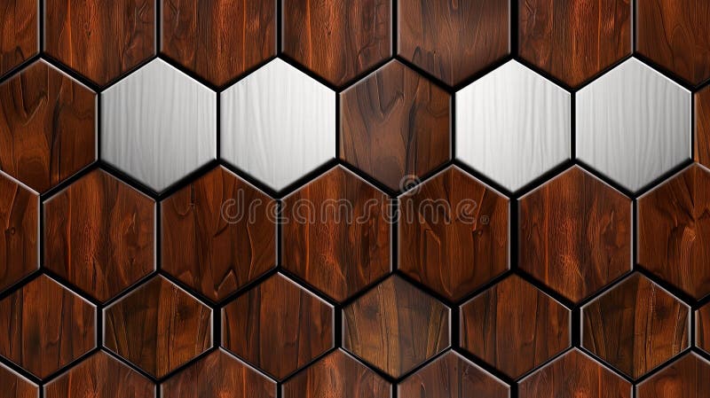 Various Hexagonal Wood Pieces Create an Intricate Pattern, Showcasing ...