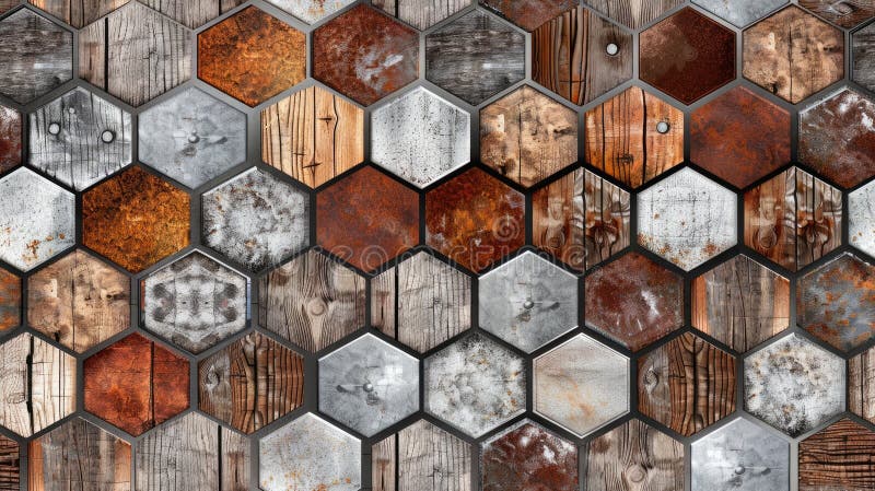 Various Hexagonal Wood Pieces Create an Intricate Pattern, Showcasing ...