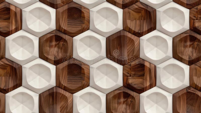 Various Hexagonal Wood Pieces Create an Intricate Pattern, Showcasing ...