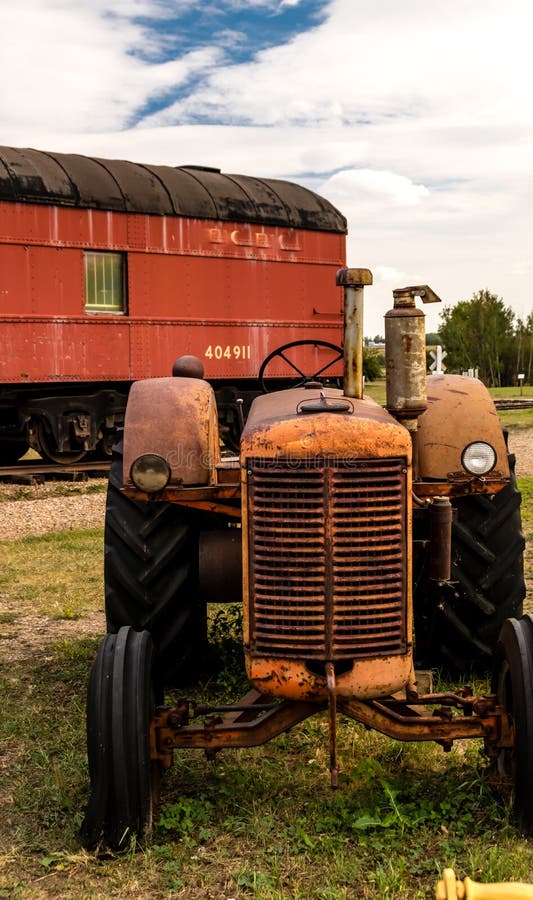 Various Historical Farming Equipment on Display. Big Valley Alberta ...