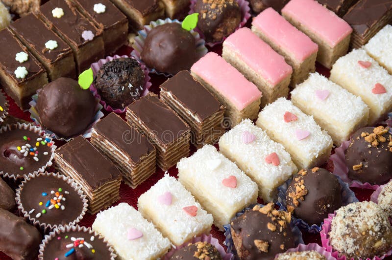 Various Homemade Sweet Candies Forming Background Stock Image - Image ...