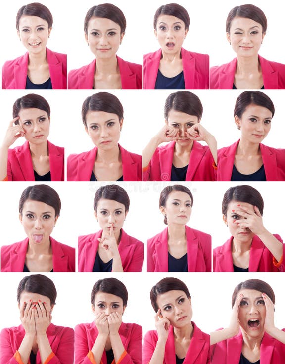 Various Human Face Expressions Stock Image - Image of expression, mixed ...